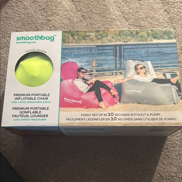 Other | Smoothbag Inflatable Chair With Pillow Neon Yellow | Poshmark